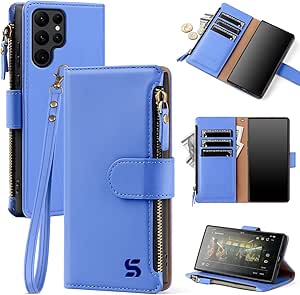 Amazon.com: SHIELDTOP for Samsung Galaxy S22 Ultra 5G Wallet Case with Card Holder,Women Men ...