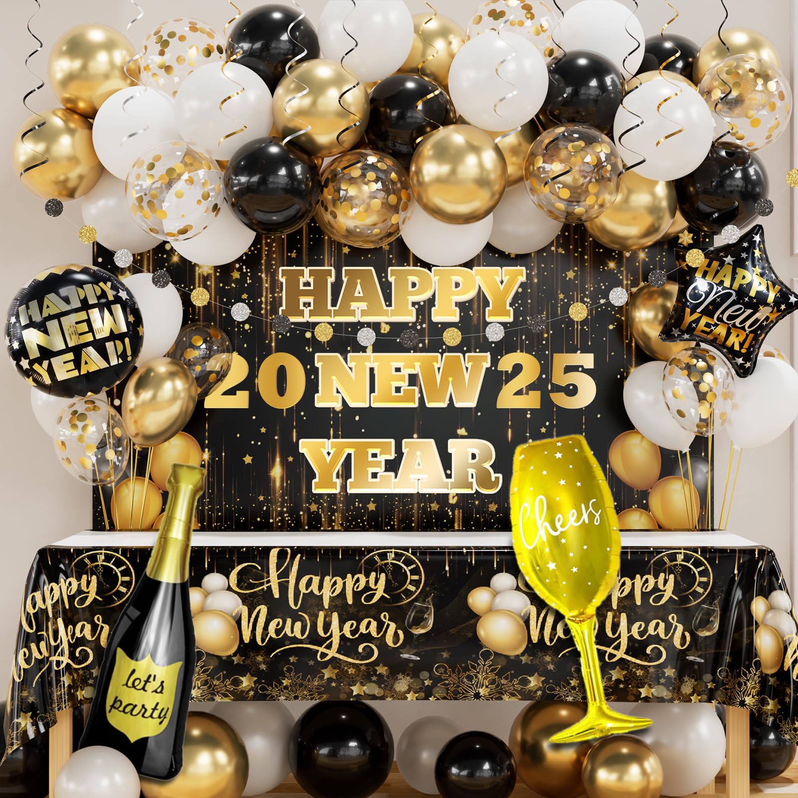 Snapklik.com : New Years Eve Party Supplies Balloon Garland Arch Kit ...