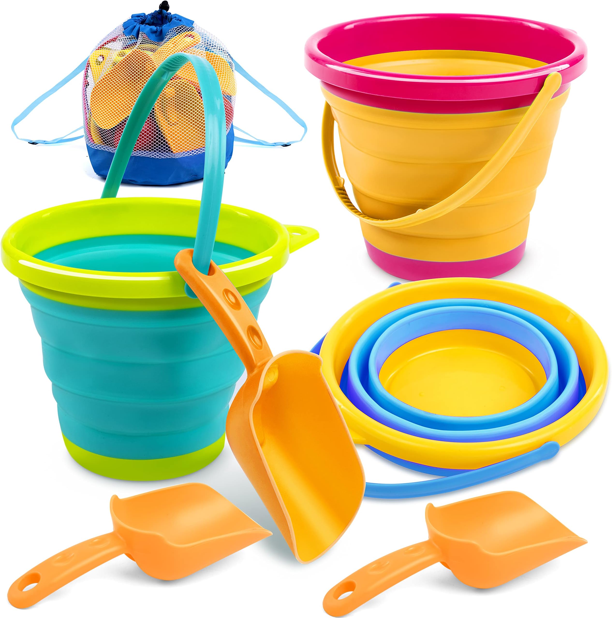 Amazon.com: Gosu Toys Foldable Sand Bucket Expandable Sand Pail Square ...