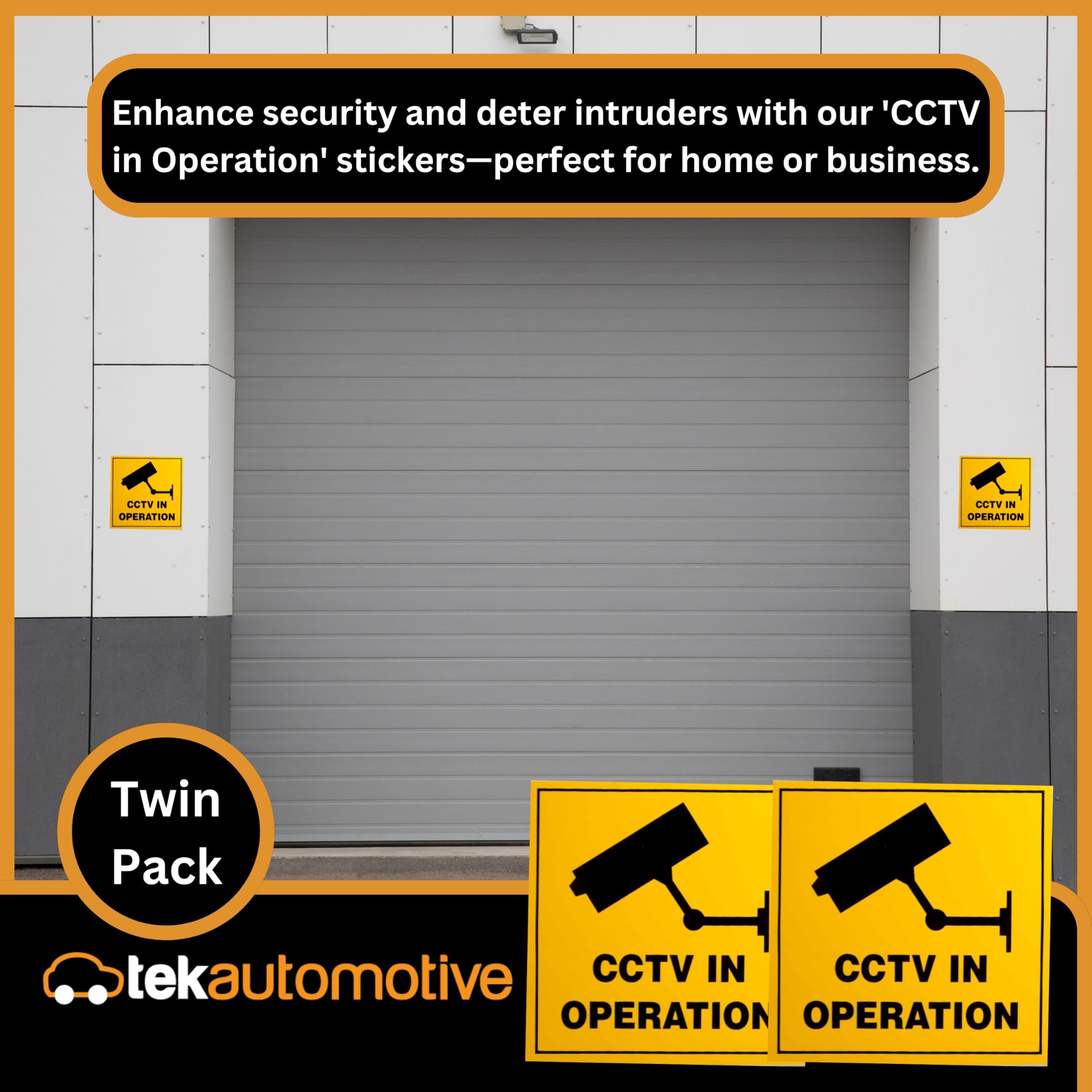 Tek Automotive CCTV in Operation Sign Sticker Twin Pack 10x10cm Small ...