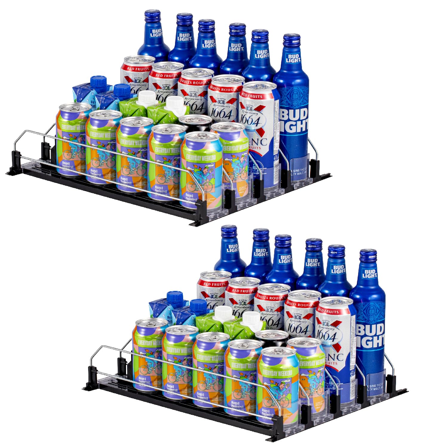 Amazon.com: JILLMO Drink Organizer for Fridge, Self-Pushing Soda Can ...