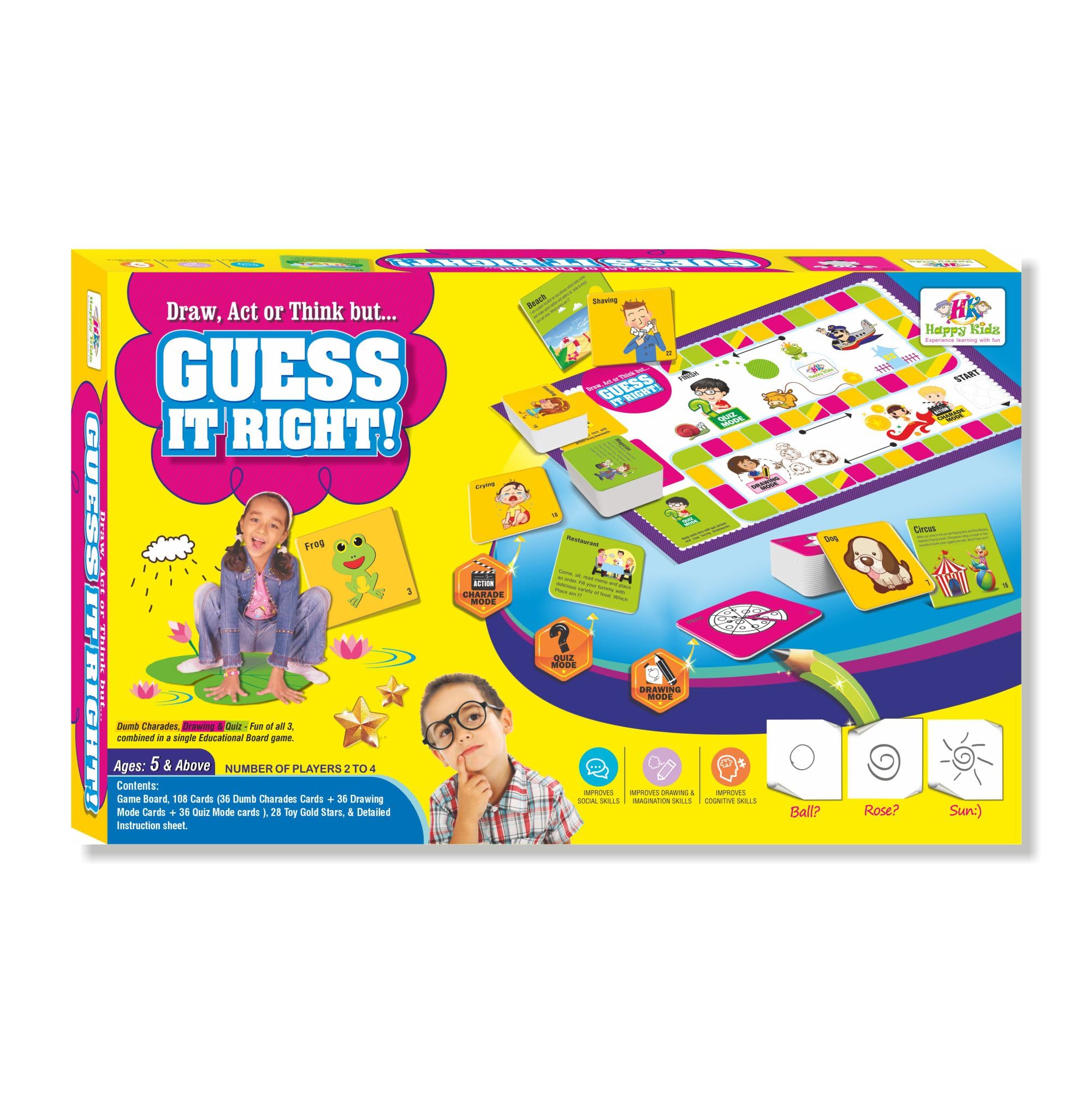 Buy Happy Kidz- Guess it Right, Kids Board Game, Fun Social Family ...