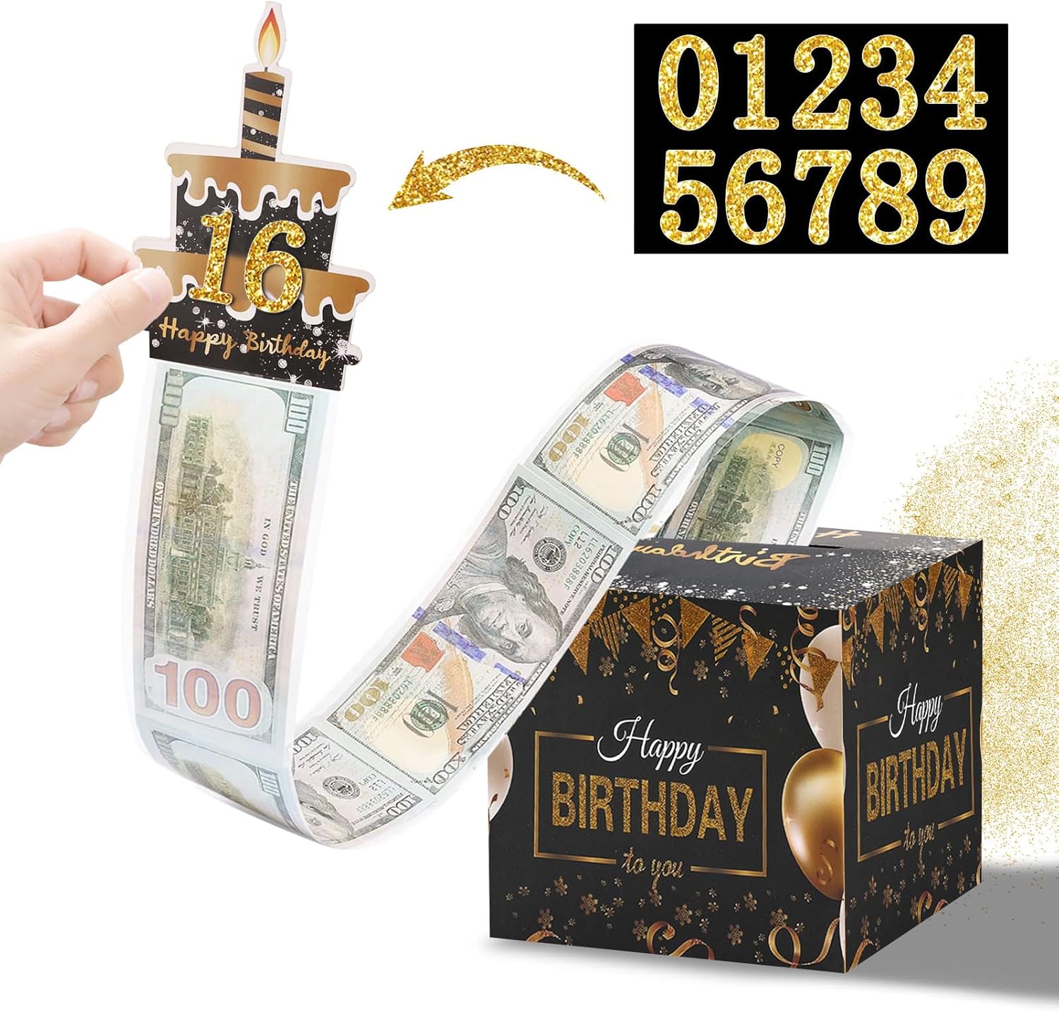 Amazon.com: TOYEISHI Birthday Money Pull Box for Cash Gift with DIY ...