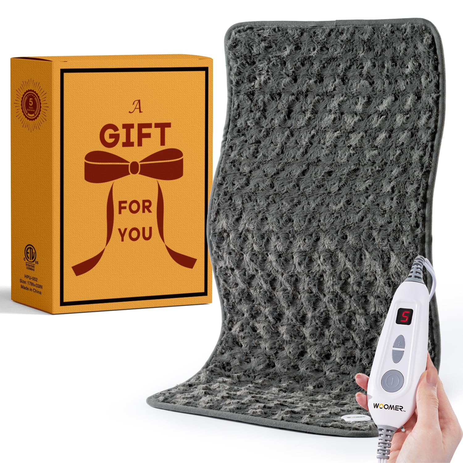 Amazon.com: Woomer Faux Fur Electric Heating Pad for Back Pain Relief ...