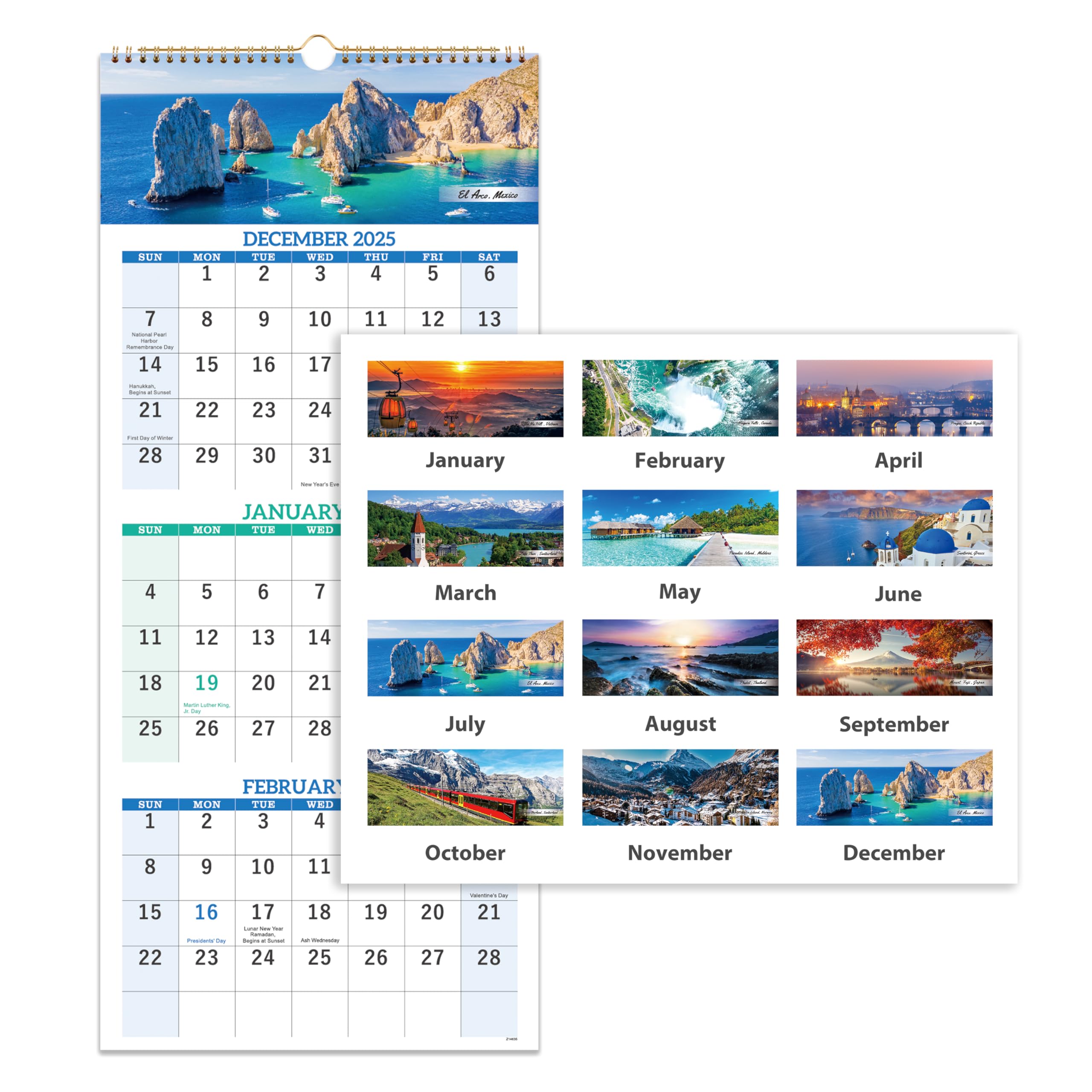 Snapklik.com : 2026 Calendar - Dec. 2025 - Jan. 2027, 3 Month Calendar ...