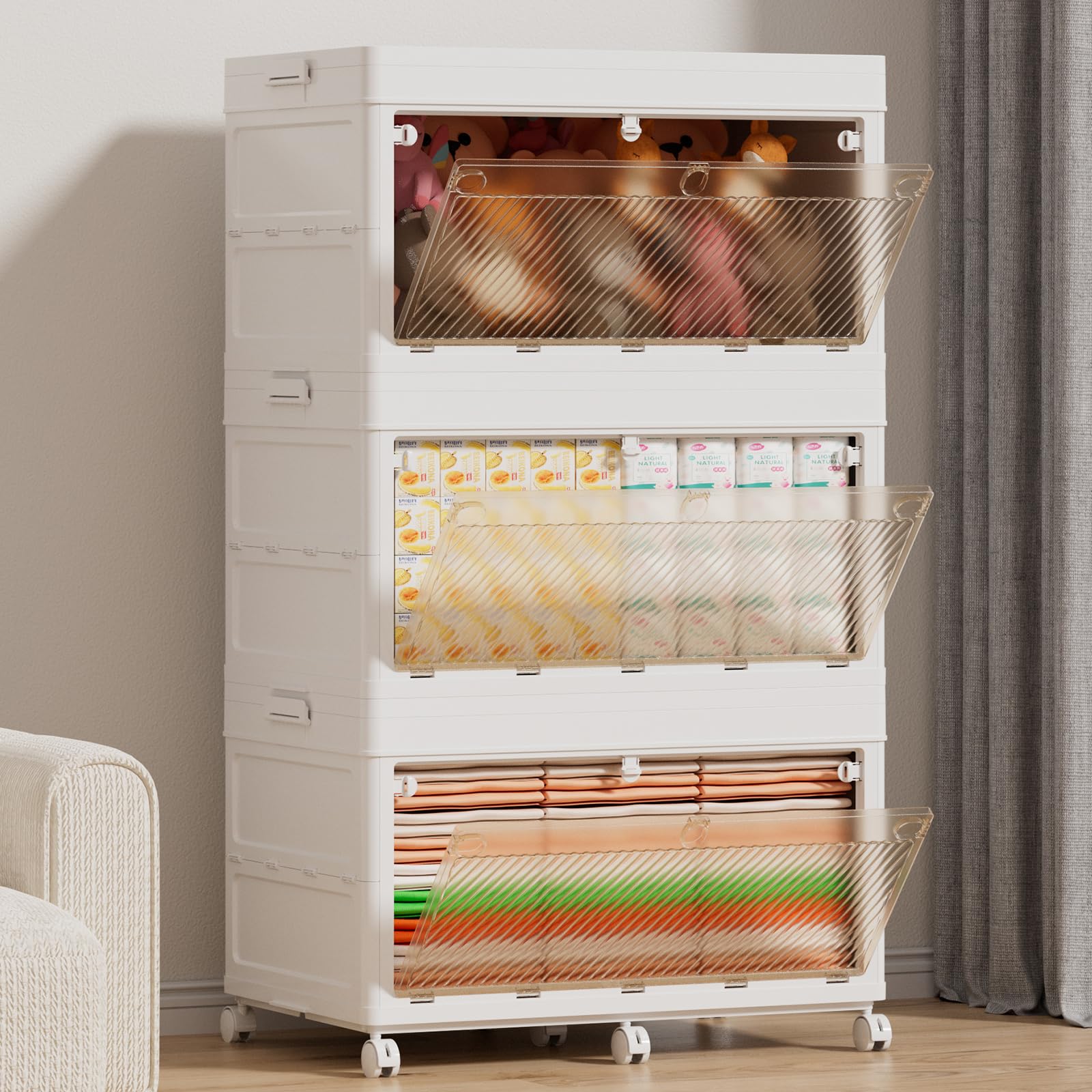 Amazon.com - Hvozwi 70gal / 282qt Stackable Storage Bins With Lids, 3 ...