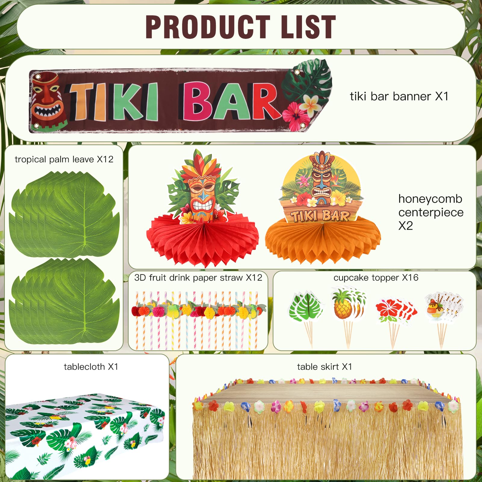 Snapklik.com : Tropical Party Decorations, Luau Party Supplies Include ...