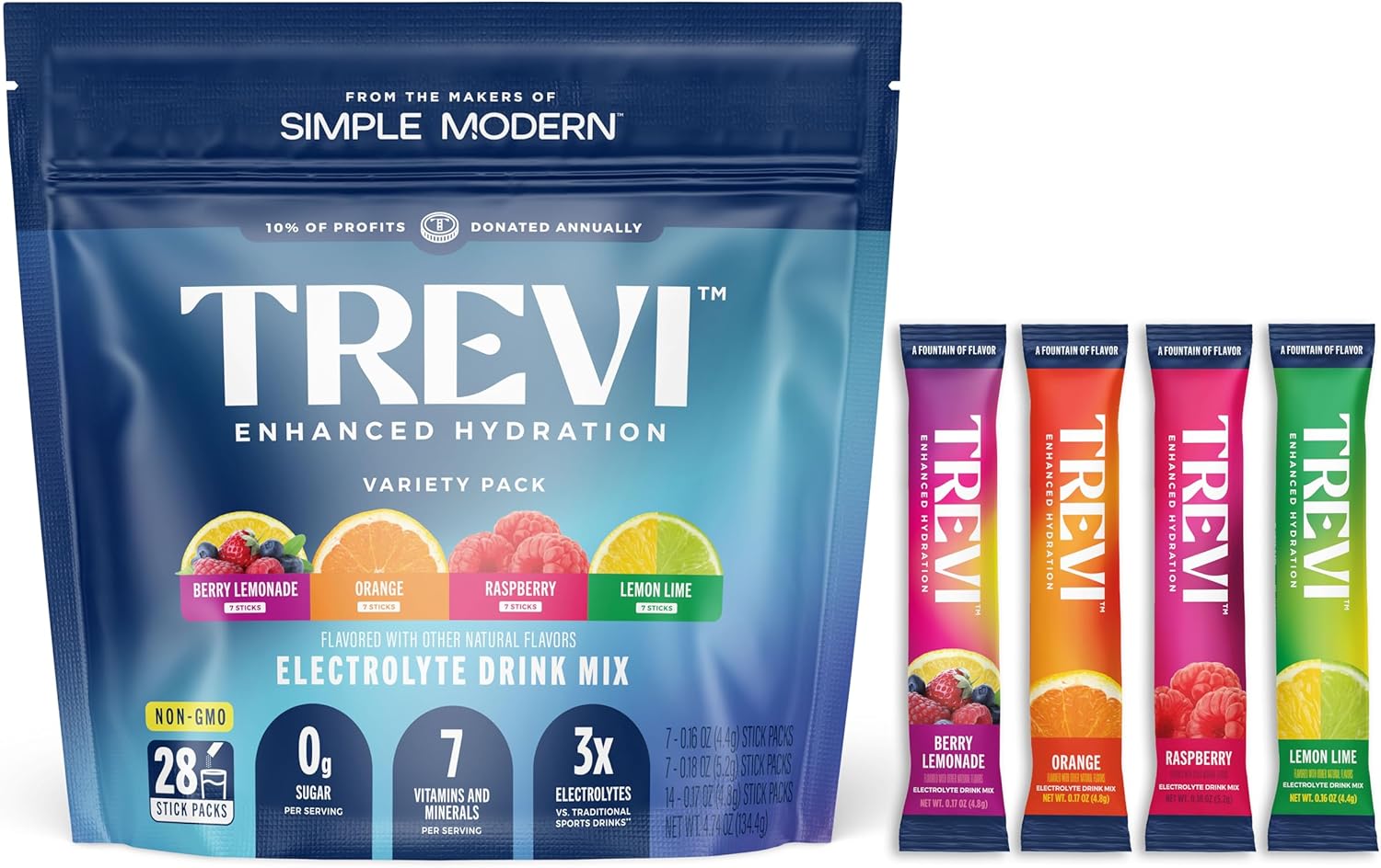 Amazon.com: TREVI™ Sugar Free Electrolytes - Drink Mix Hydration Powder ...
