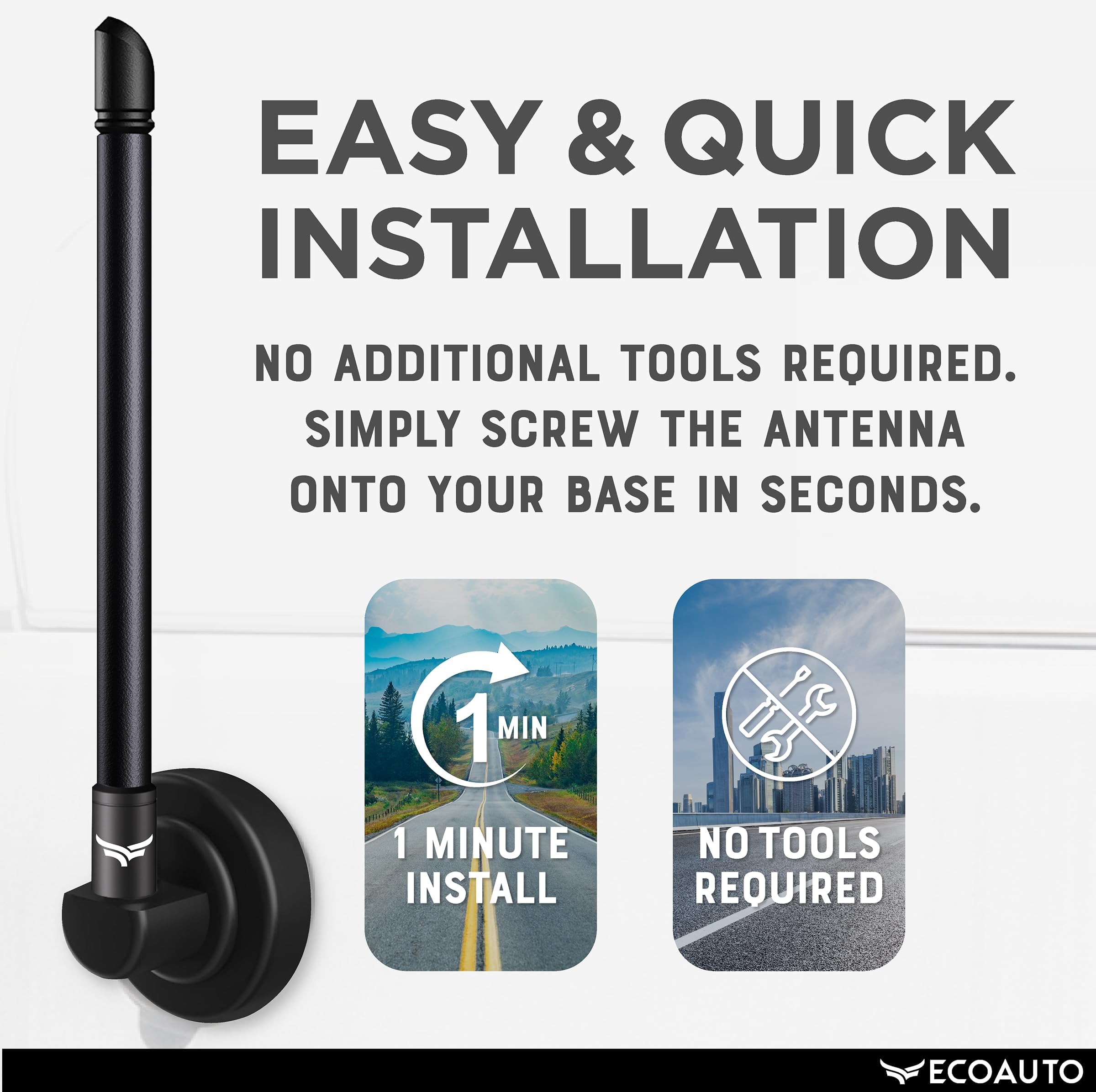 Snapklik.com : EcoAuto Short Truck Antenna Replacement For Ford F150 ...