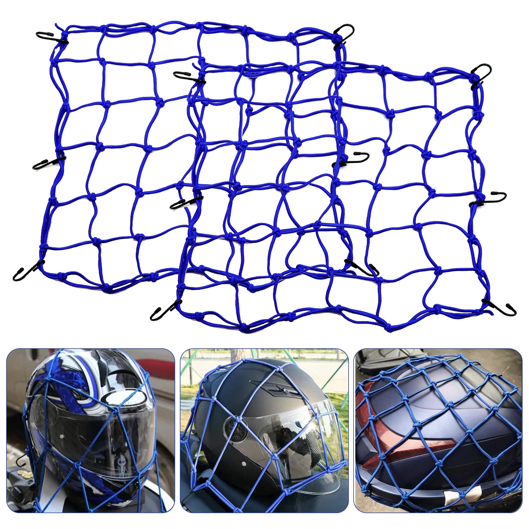 Amazon.com: Amiss 2 Packs 15"x15" Elastic Motorcycle Cargo Net, Heavy ...