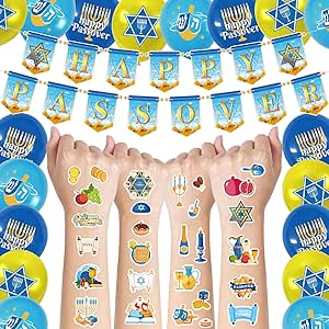 Amazon.com: Fenyluxe 43 Pcs Passover Decorations Kit 2025 - 1 Set Happy ...