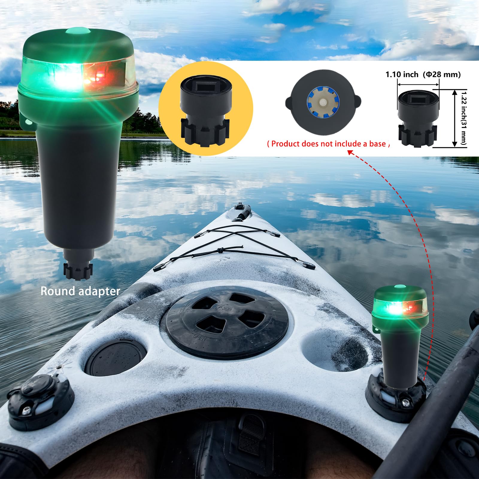 Snapklik.com : CLGMarine Kayak Battery Portable Navigation LED Lights ...