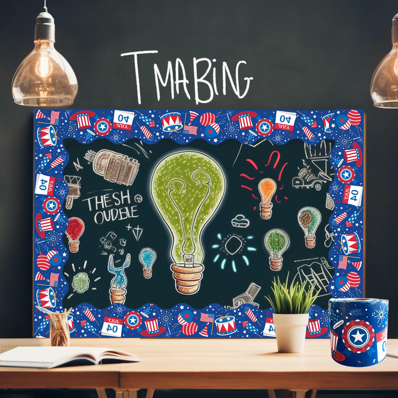Snapklik.com : 68.9Feet 4th Of July Bulletin Board Border American Flag ...