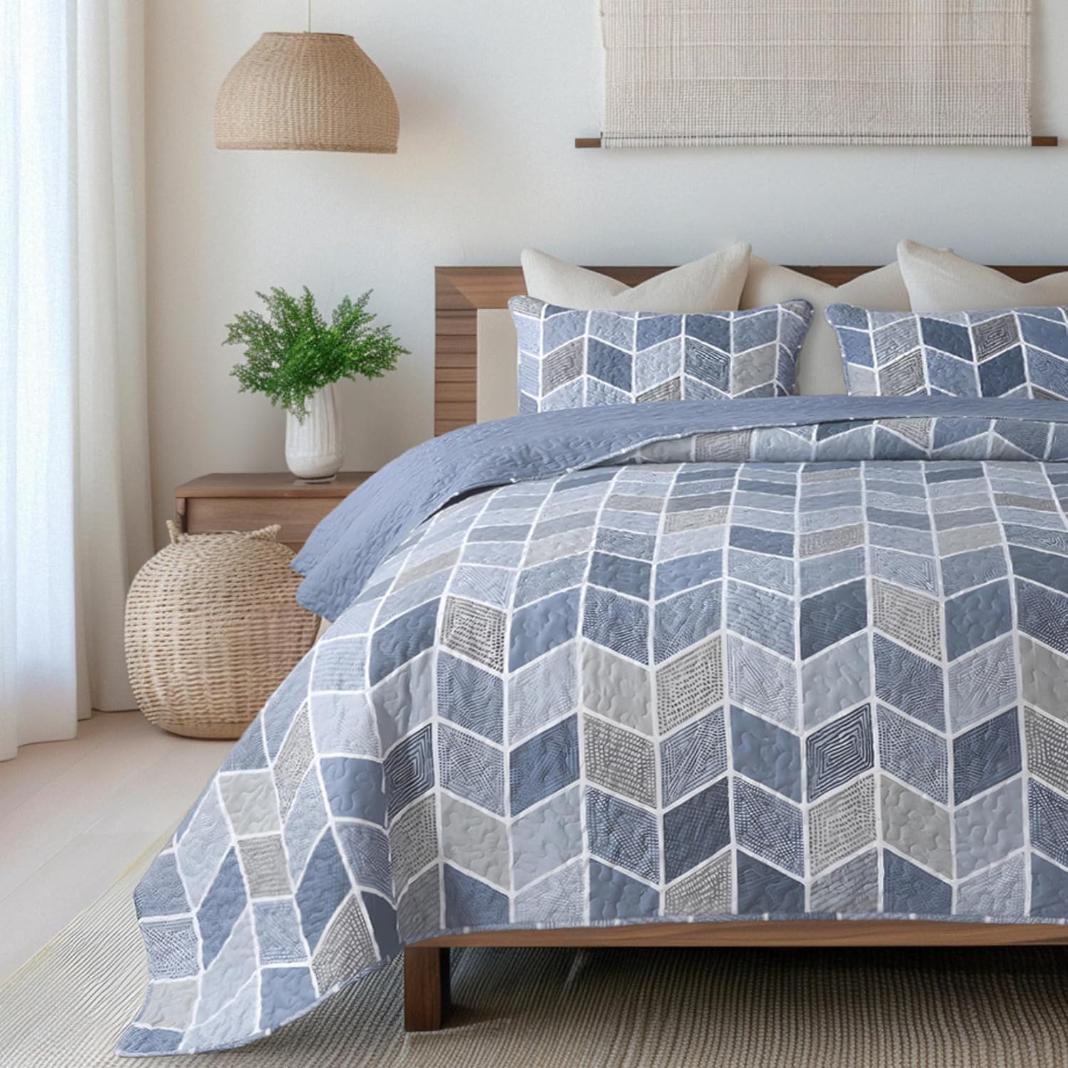 SLPR Heather 2-Piece Bedding Quilt Set - Twin with 1 Sham | Cream and ...