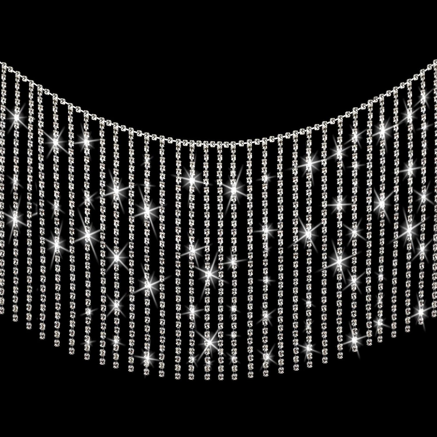 Amazon.com: Rhinestone Ribbon Tassel Chain Diamond Bridal Trim Fringe ...