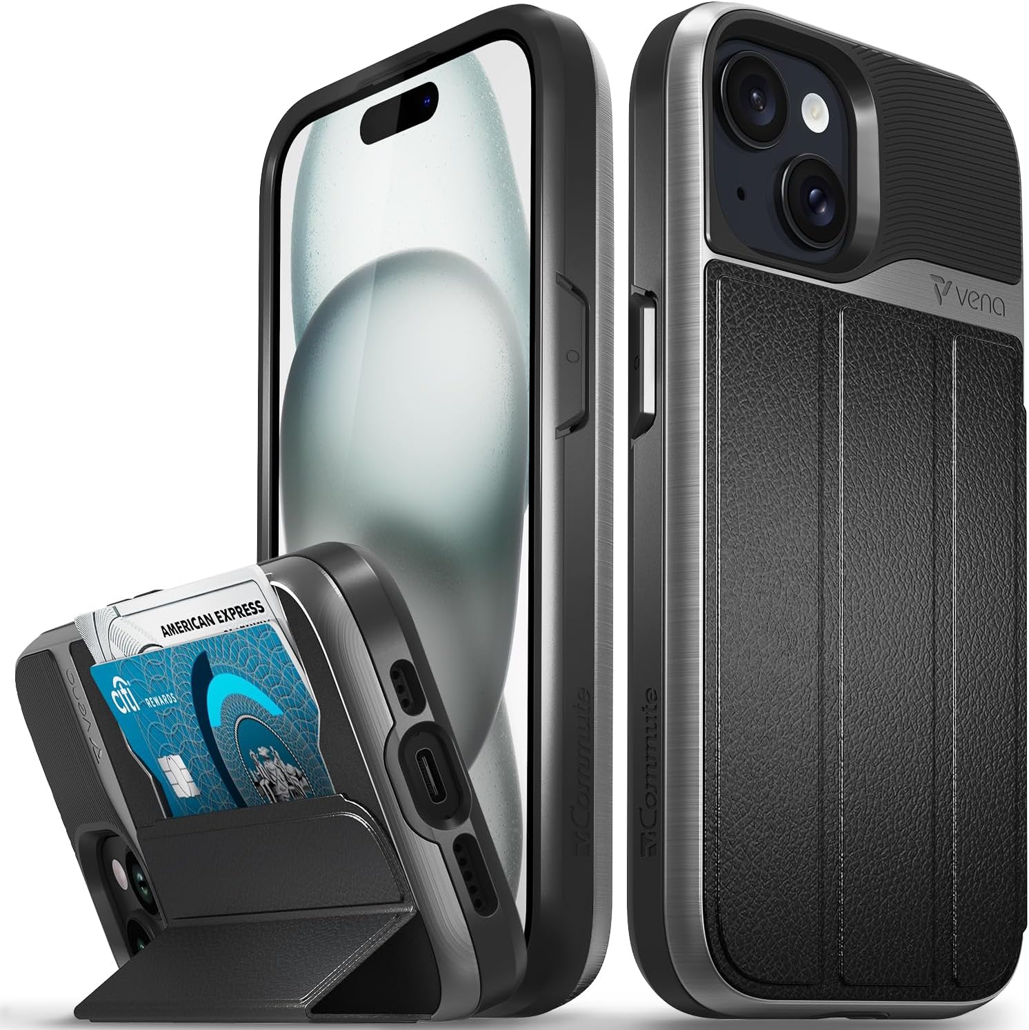 Amazon.com: VENA vCommute for iPhone 15 Wallet Case, [Military Grade ...