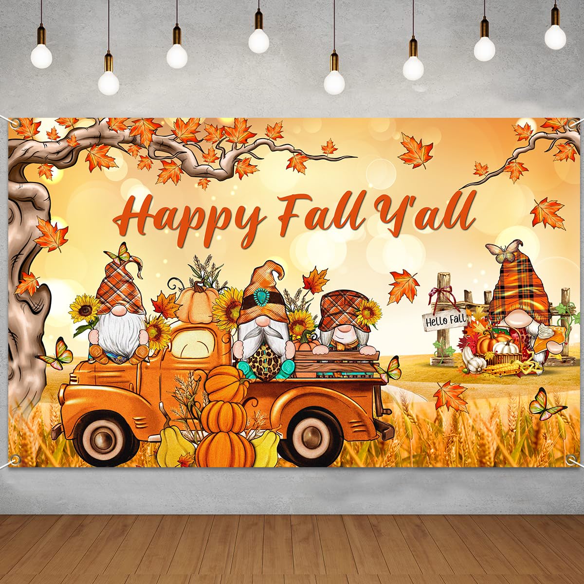 Amazon.com: Fall Party Decorations Happy Fall Y'all Backdrop Autumn ...