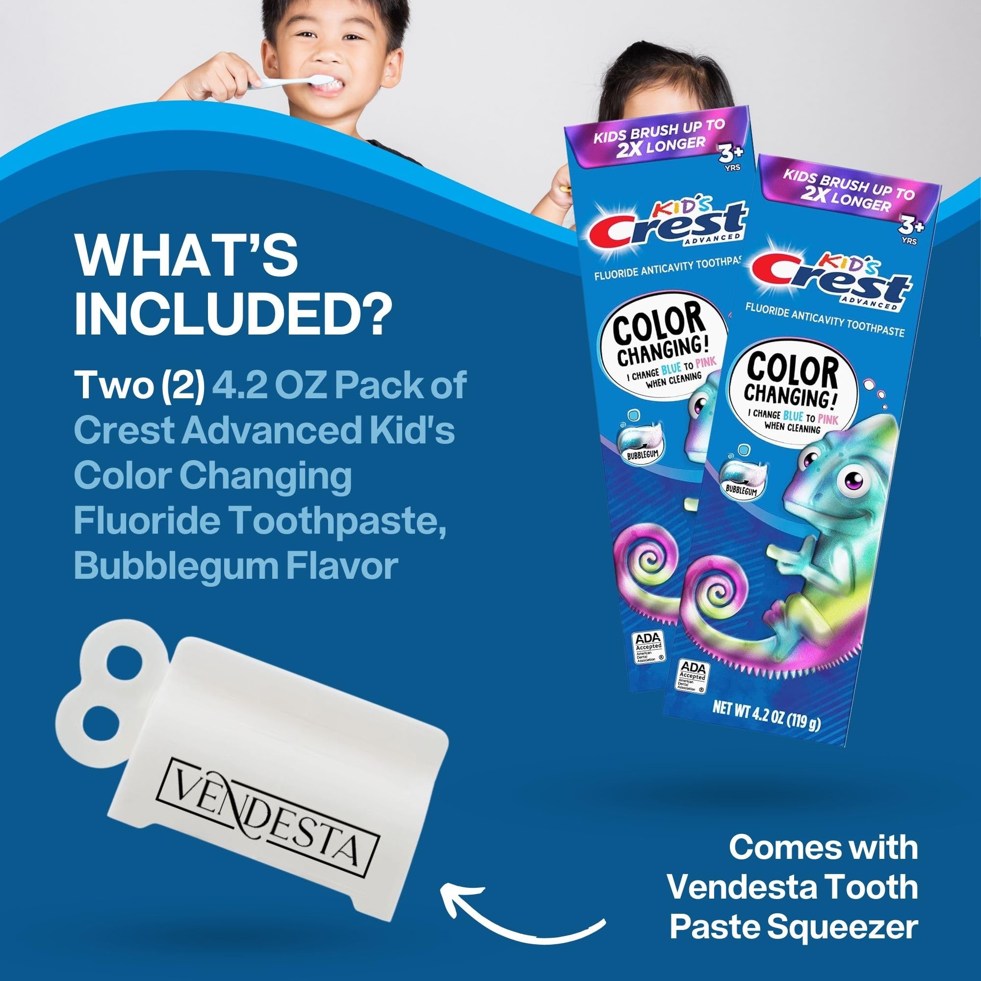 Snapklik.com : Crest Kids Color Changing Toothpaste Bundle: 2-Pack ...
