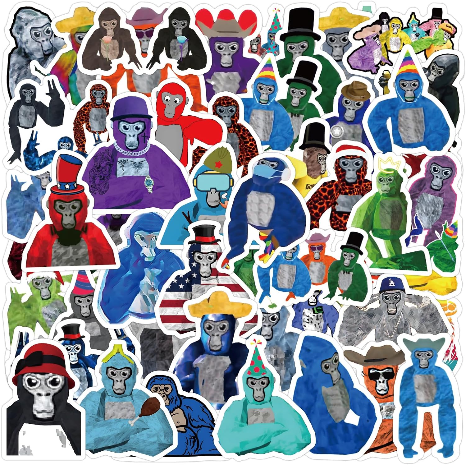 Amazon.com: 50Pcs Gorilla Tag Stickers for Kids Adults Teens Gorilla ...