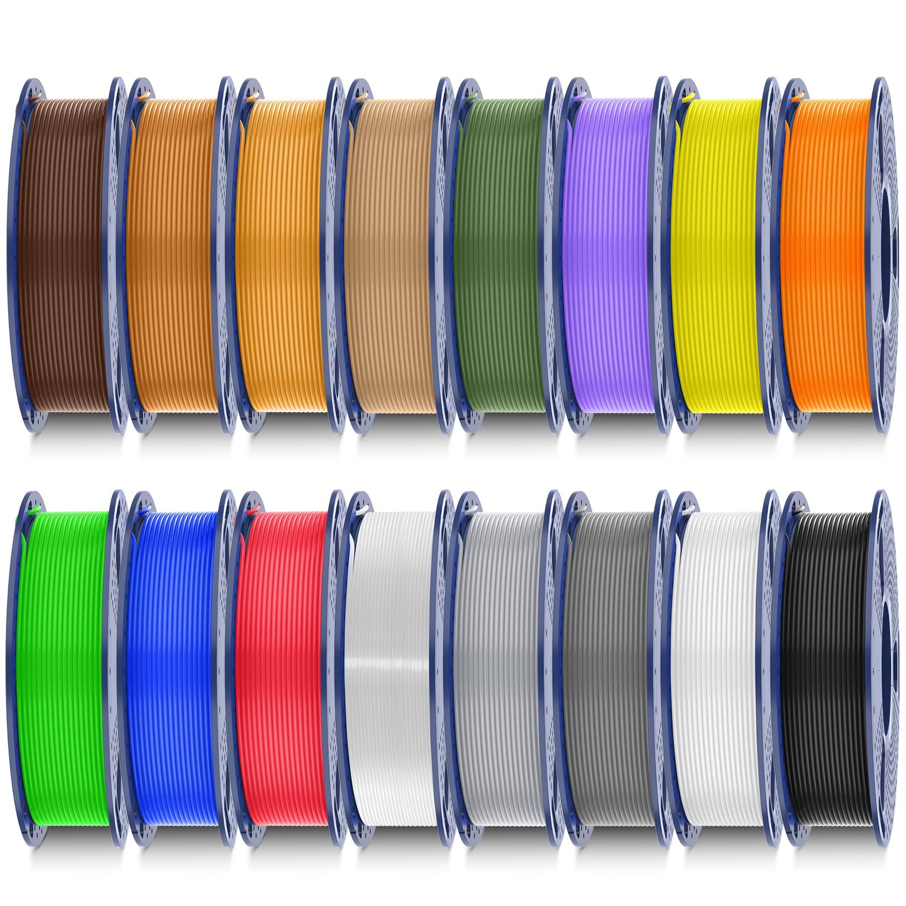 Amazon.com: SUNLU PLA Plus Filament 16 Color Bundle Multicolor, PLA+ 3D ...