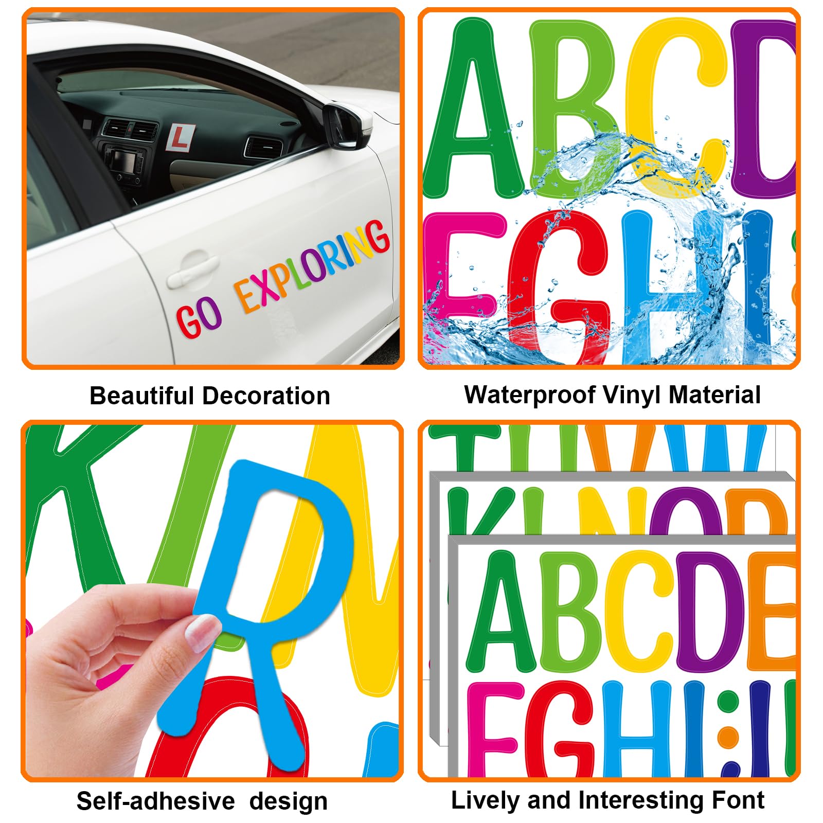 Snapklik.com : Bemeol 30 Sheets Large Letter Stickers 4 Inch Alphabet ...
