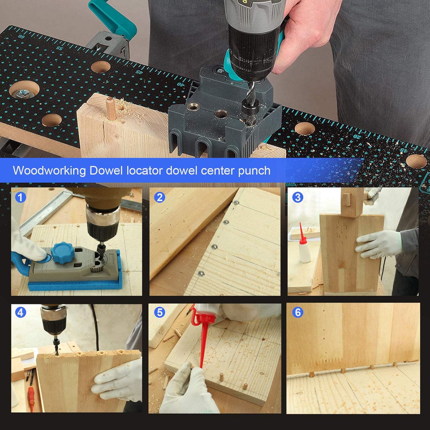 12pcs Woodworking Dowel Pin Center Points Set 6mm 8mm 10mm 12mm Locator ...