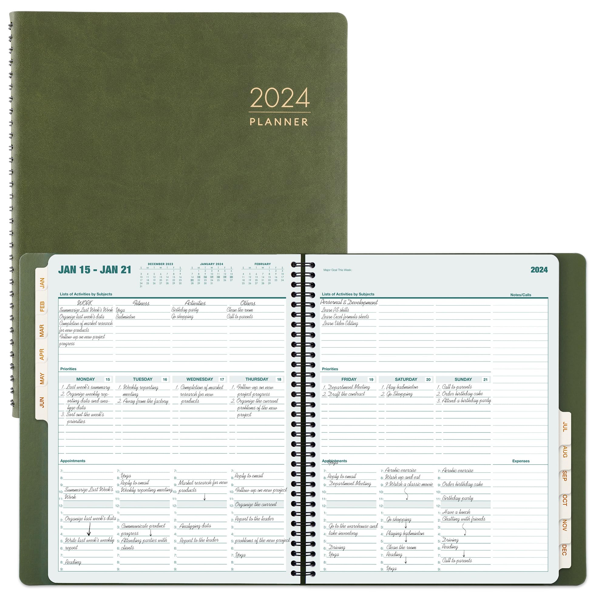 Snapklik.com : Nekmit Planner 2024, 3-Tier Structure 12 Month Planner ...