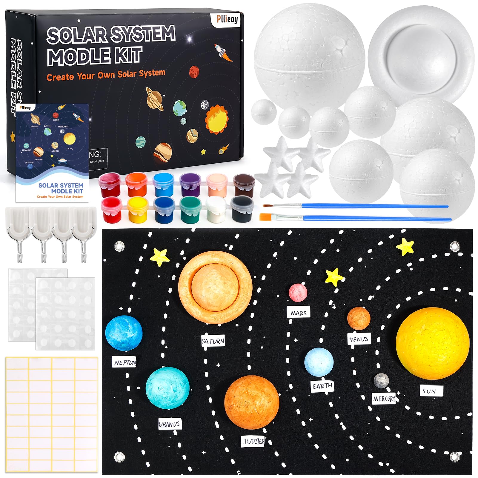Buy Pllieay 63PCS Solar System Foam Ball Kit Includes Color Pigments ...