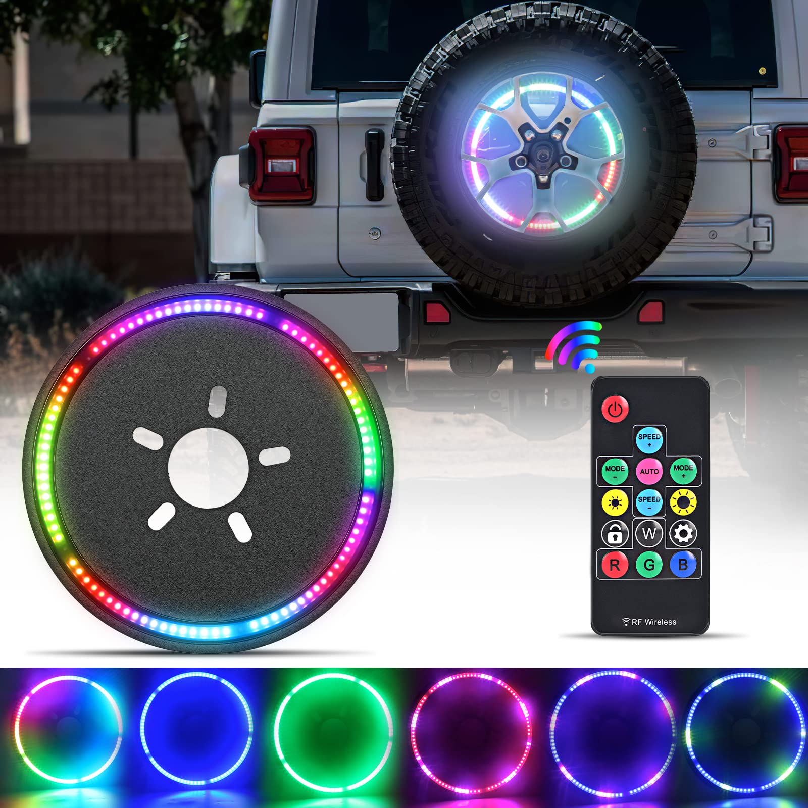 Buy SUP-LIGHT RGB Spare Tire Brake Light Wheel Light, Third Brake Light ...