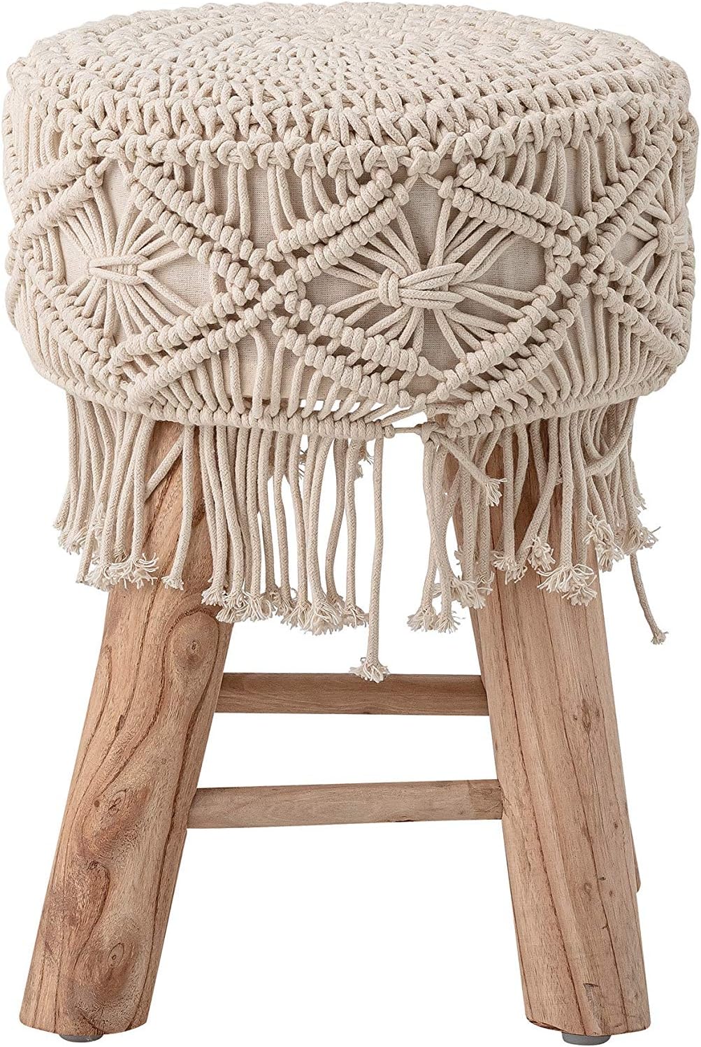 Amazon.com: Bloomingville Mango Wood Macrame Stool, Natural (AH1518 ...