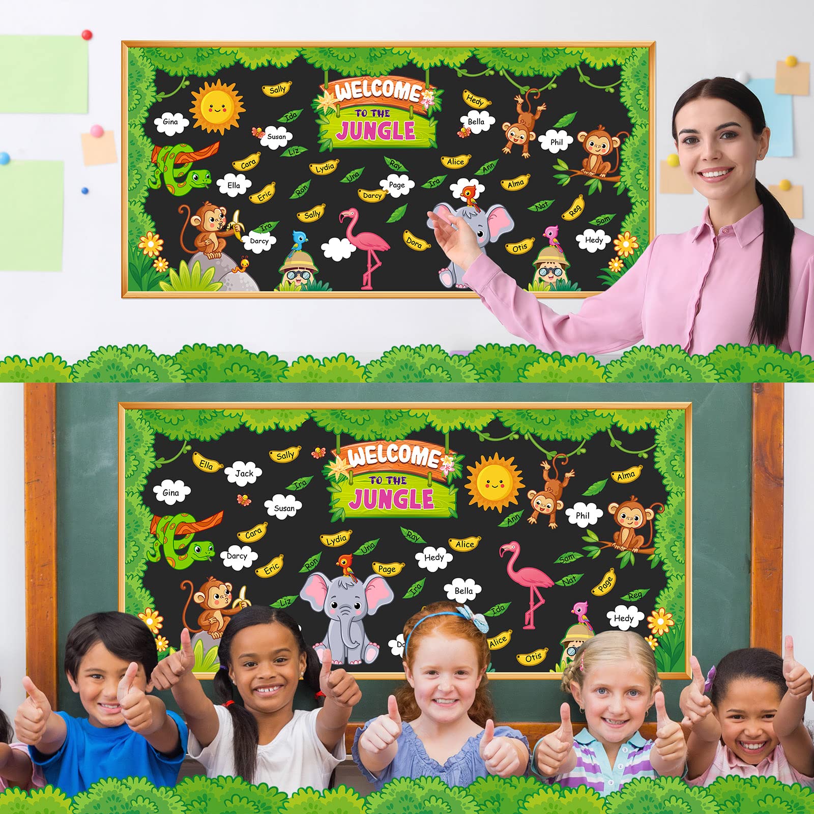 Snapklik.com : 103 Pcs Jungle Bulletin Board Set Welcome To The Jungle ...