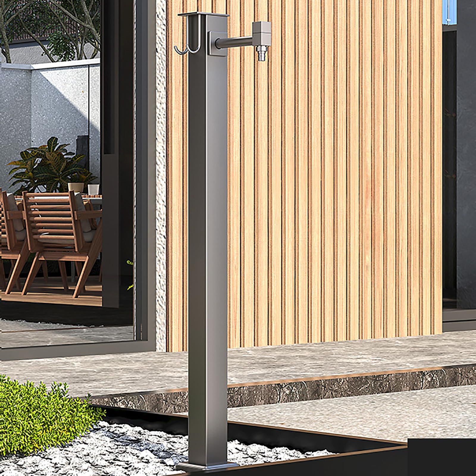 Stainless Steel Garden Water Column - 37in Outdoor Antifreeze Vertical ...