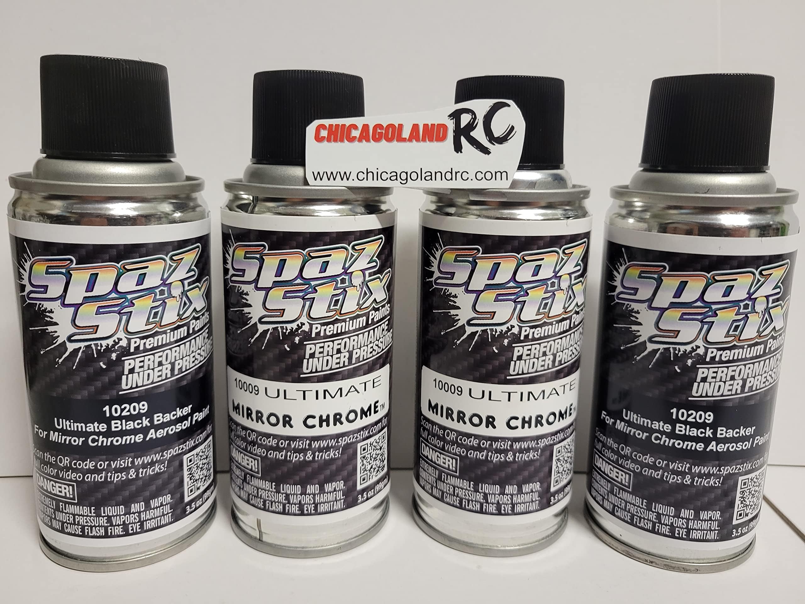 Amazon.com: 4 PACK Spaz Stix Ultimate Mirror Chrome AND ULTIMATE BLACK ...