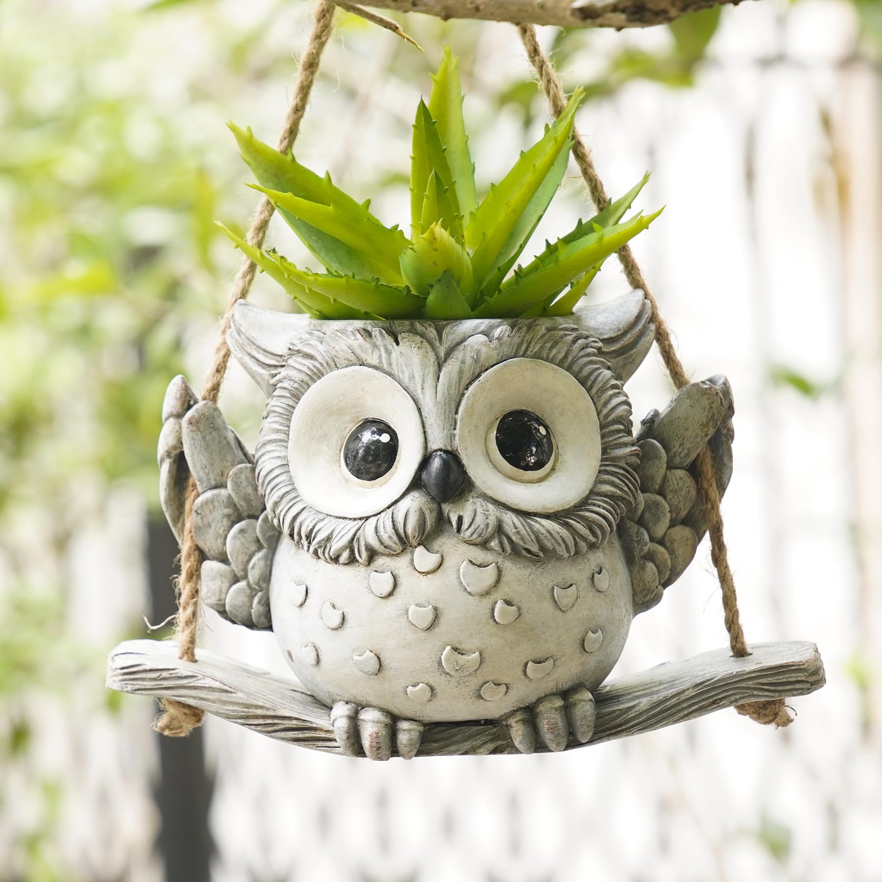 Amazon.com: Swing Owl Hanging Planters for Indoor Plants, Cute Small ...