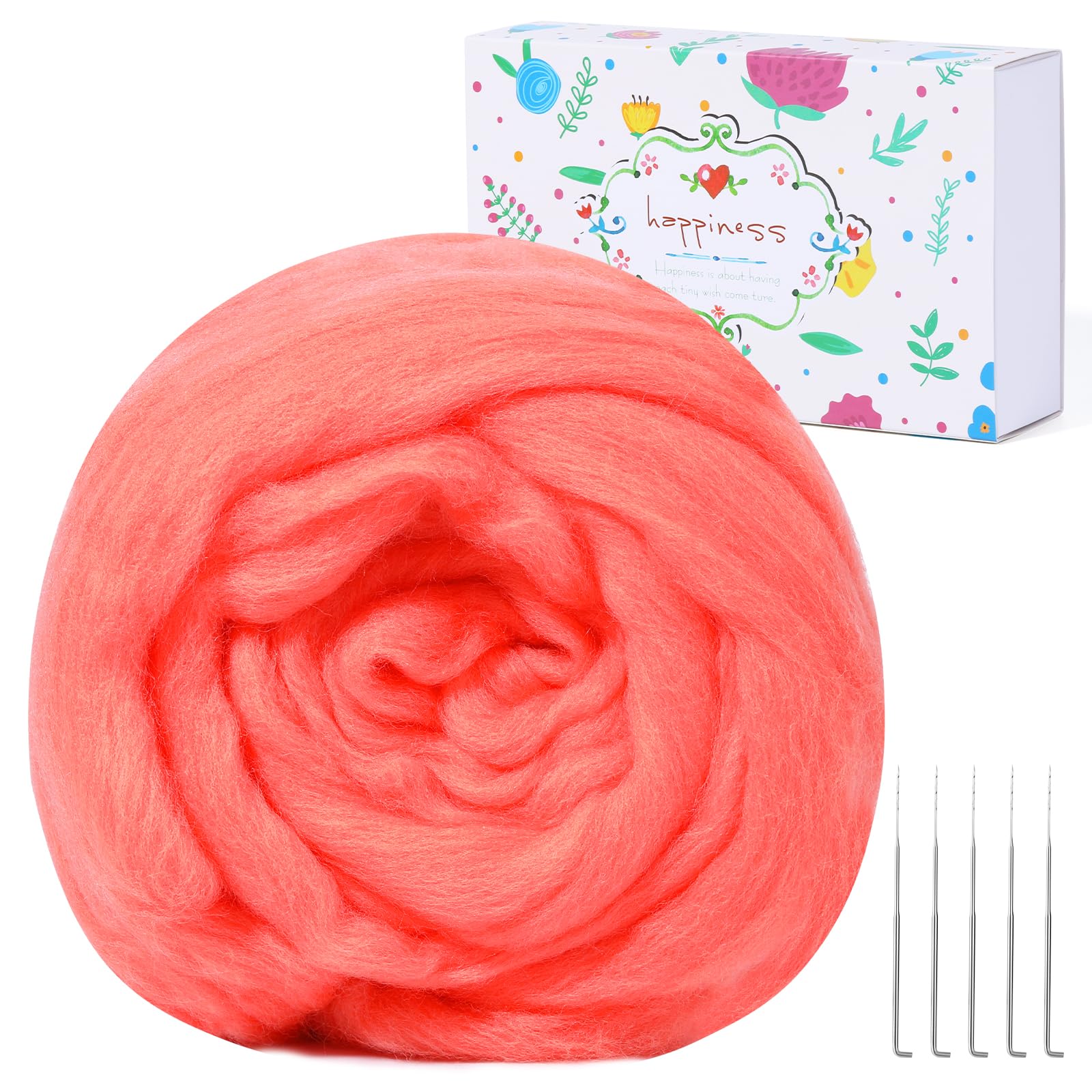 Amazon.com: JUPEAN Wool Roving 80g Needle Felting Wool Chunky Yarn ...