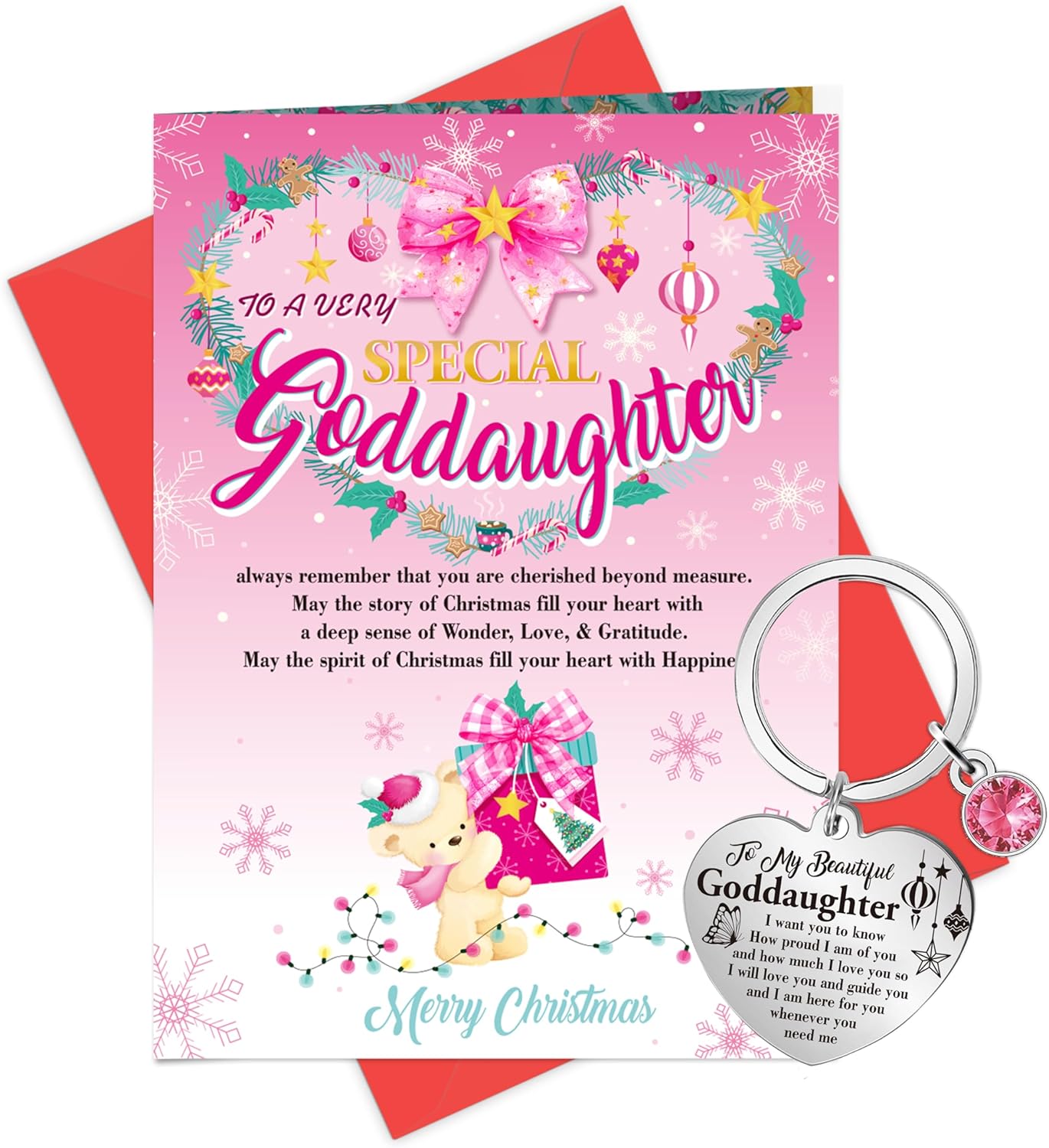Amazon.com: DPKOW Christmas Xmas Gifts for Goddaughter, Christmas Card ...