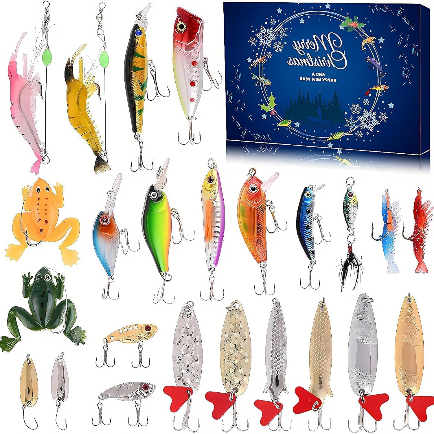 Amazon.com: Advent Calendar Fishing Christmas Countdown - 24 Days ...