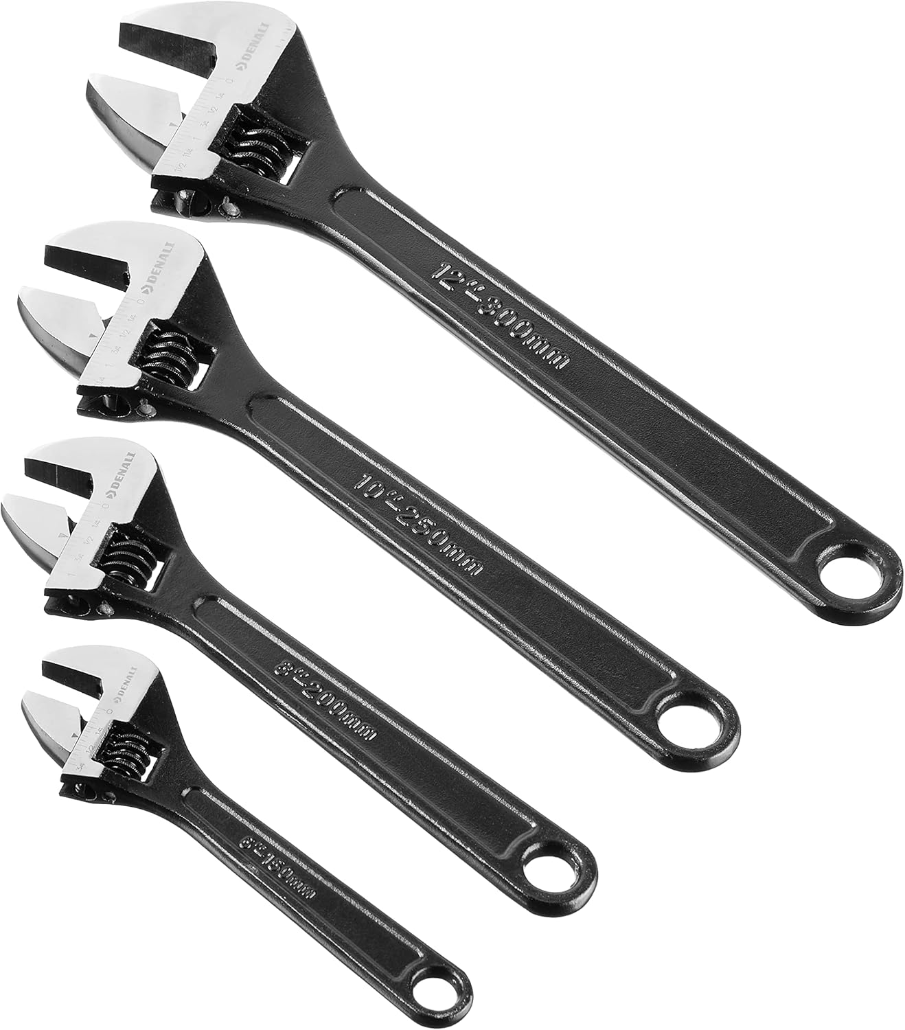 Amazon Brand - Denali Adjustable Black Oxide Wrench Set, 4-Piece (6 ...