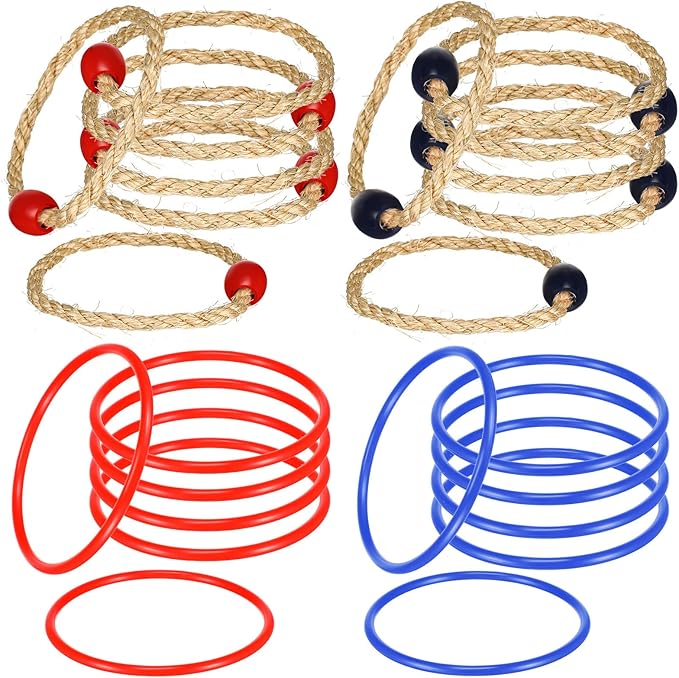 Amazon.com: Lenwen 24 Pcs Ring Toss Game Sets Outdoor Toss Rings ...