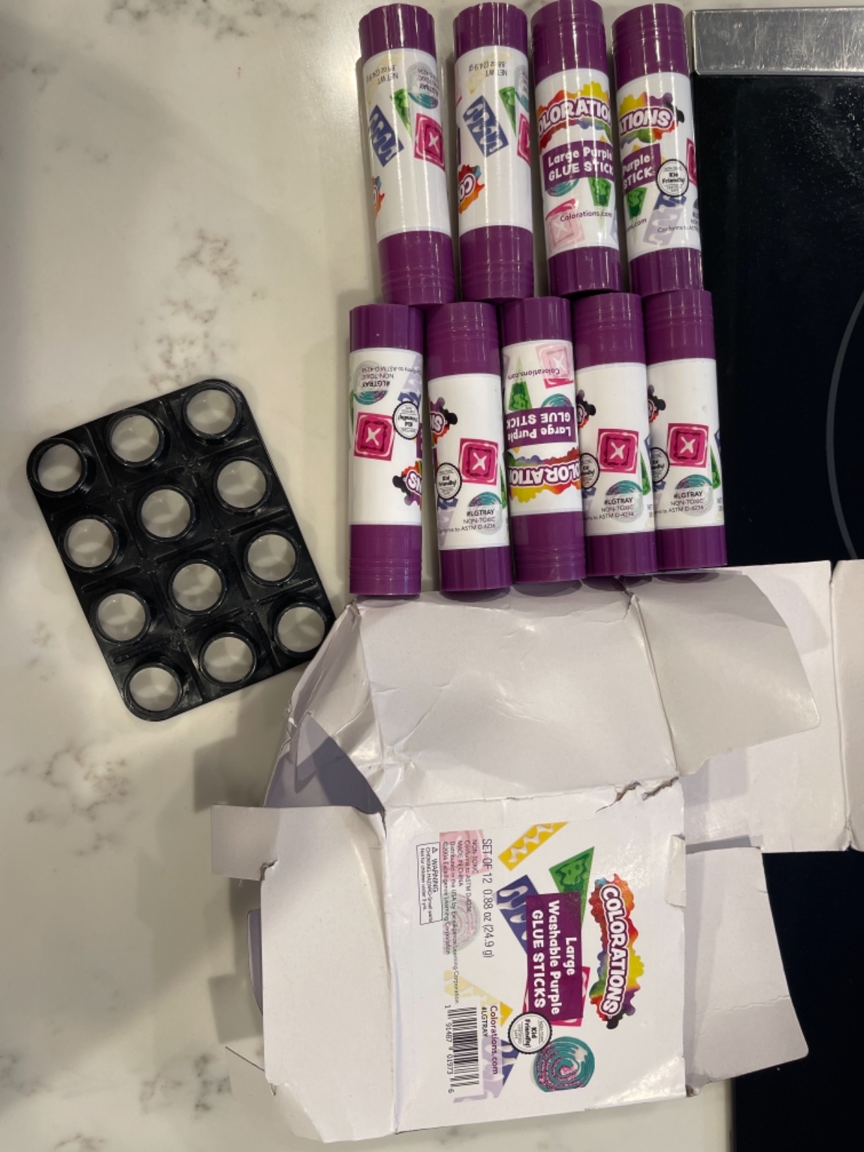 Colorations® Jumbo Washable Disappearing Purple Glue Sticks, Set of 12 ...