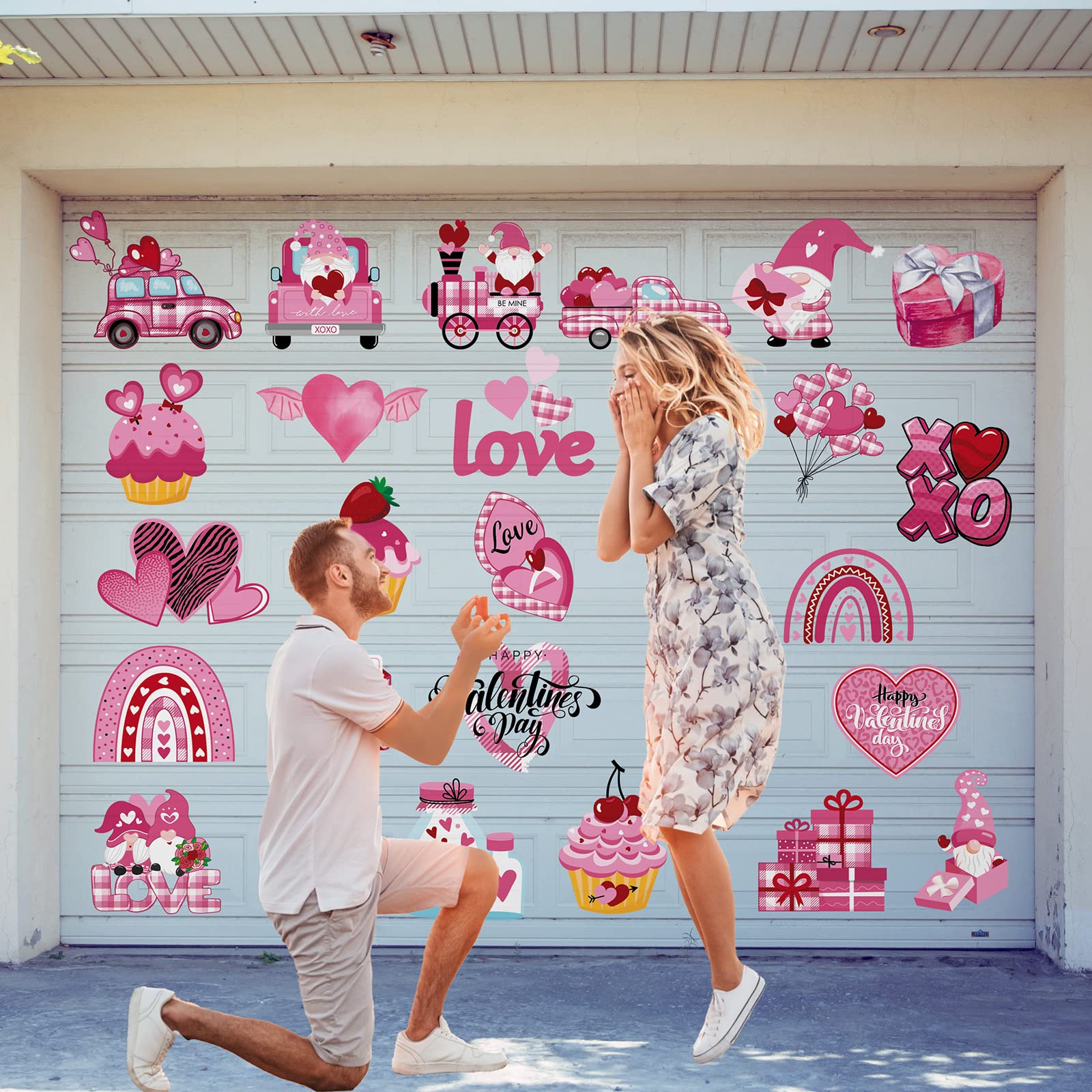 Snapklik.com : Kingdder 24-Piece Valentines Garage Door & Refrigerator ...