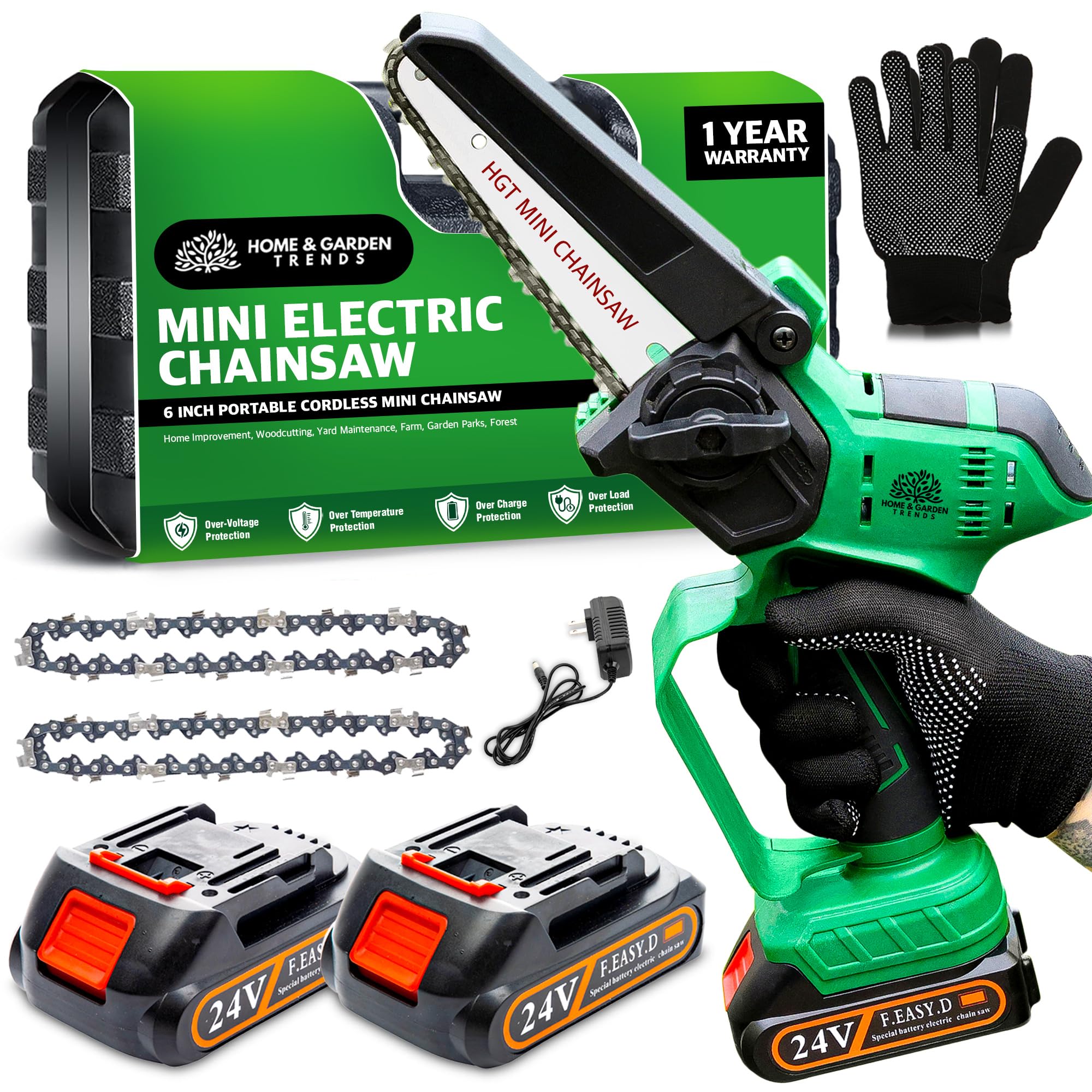 Amazon.com: HGT Mini Chainsaw - Portable 6 inch Electric Chainsaw ...