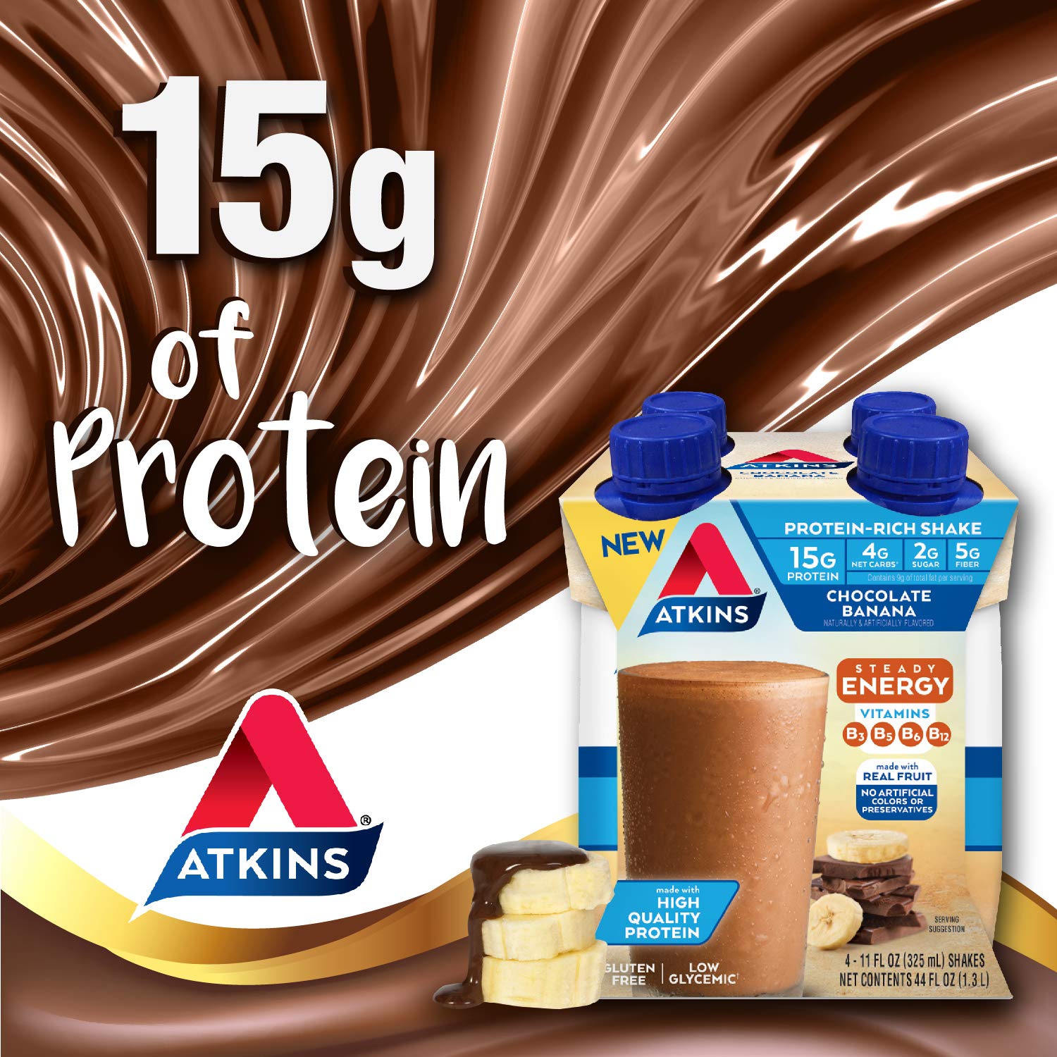 Snapklik.com : Chocolate Banana Protein Shake, 15g Protein, Low ...