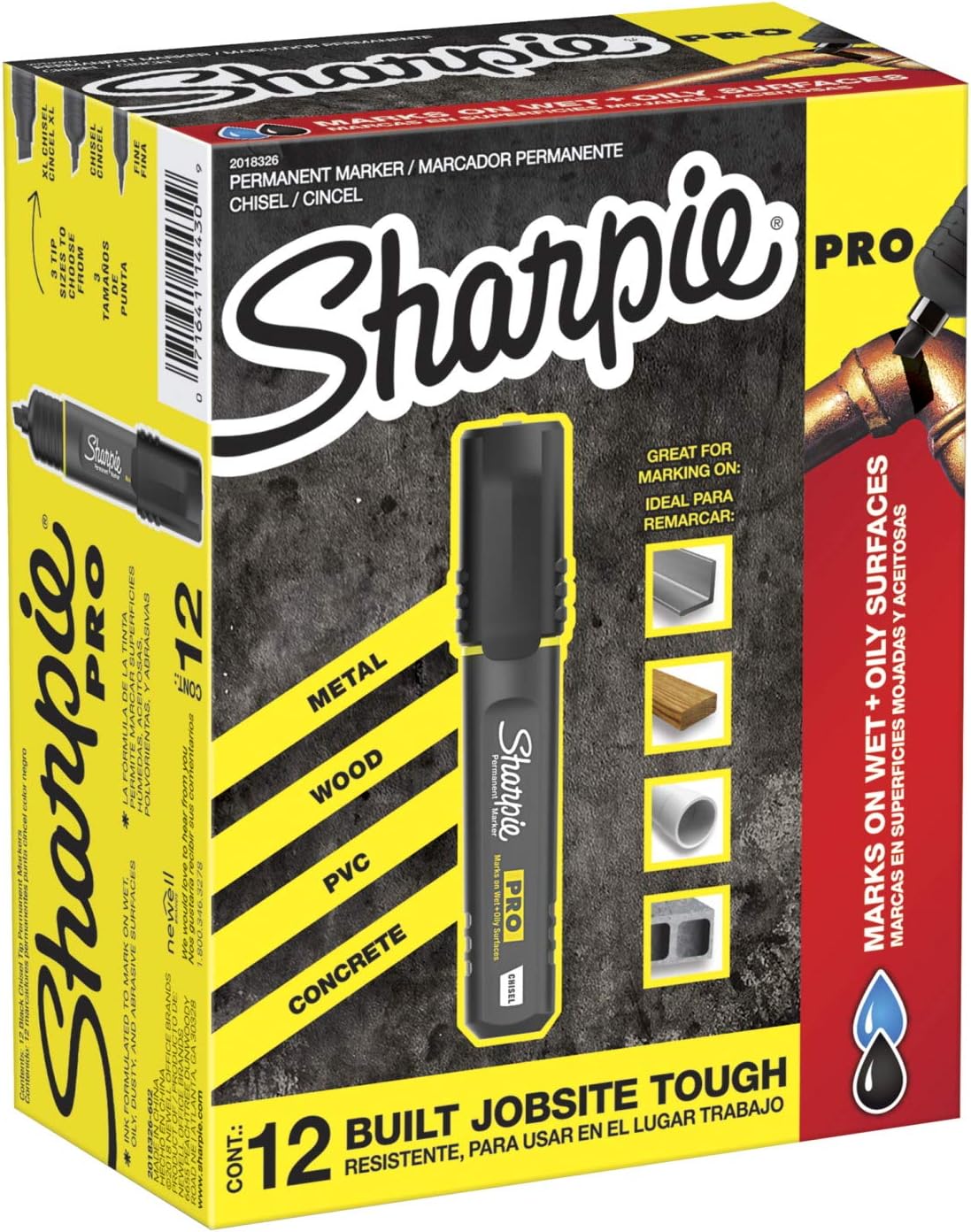 Amazon.com : Sharpie Pro Permanent Marker, Medium, Chisel Tip, Black ...