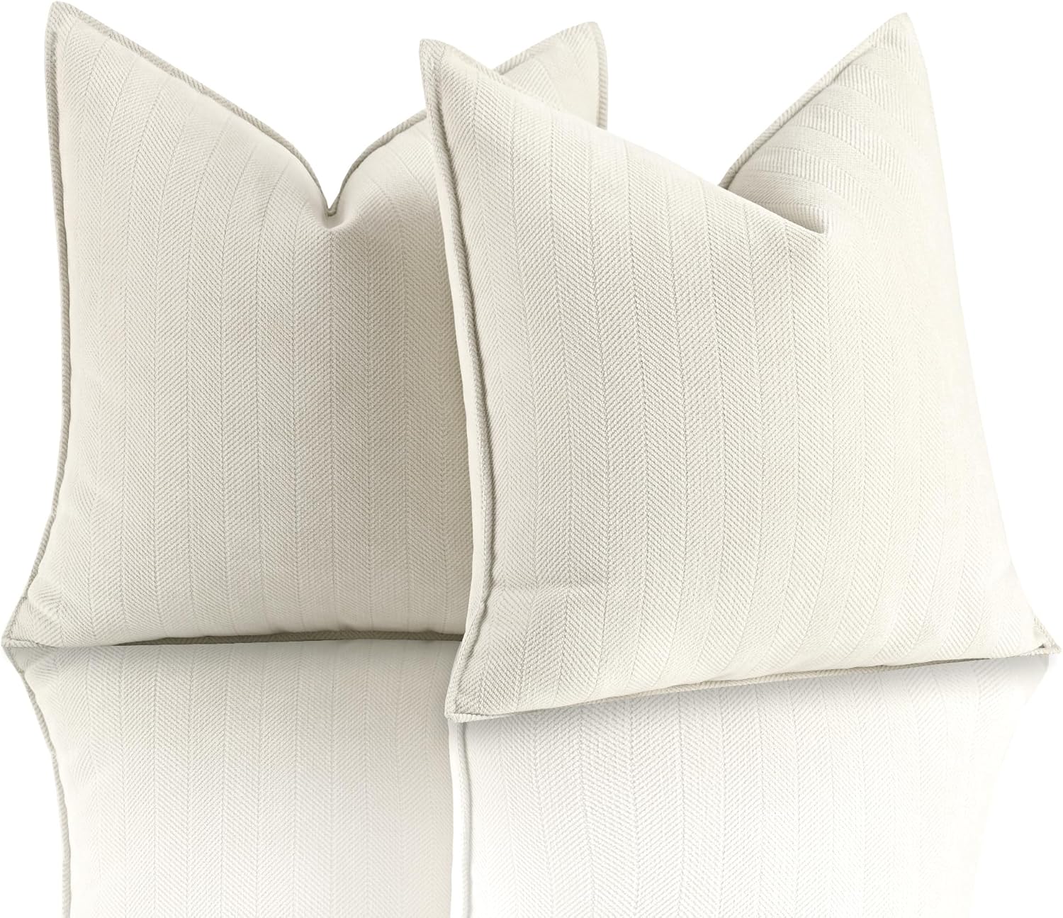 Amazon.com: Anna's Whimsy White Pillow Covers 22x22 in Accent Neutral ...