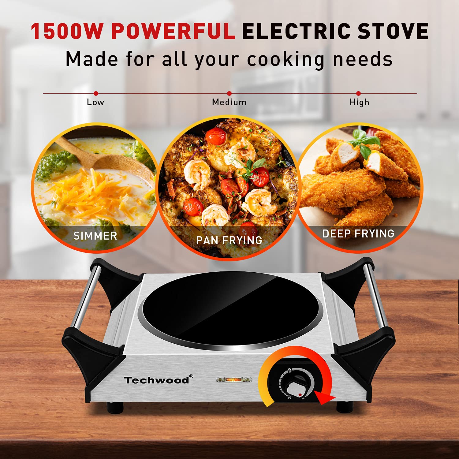 Snapklik.com : Techwood Hot Plate, 1200W Countertop Infrared Ceramic ...