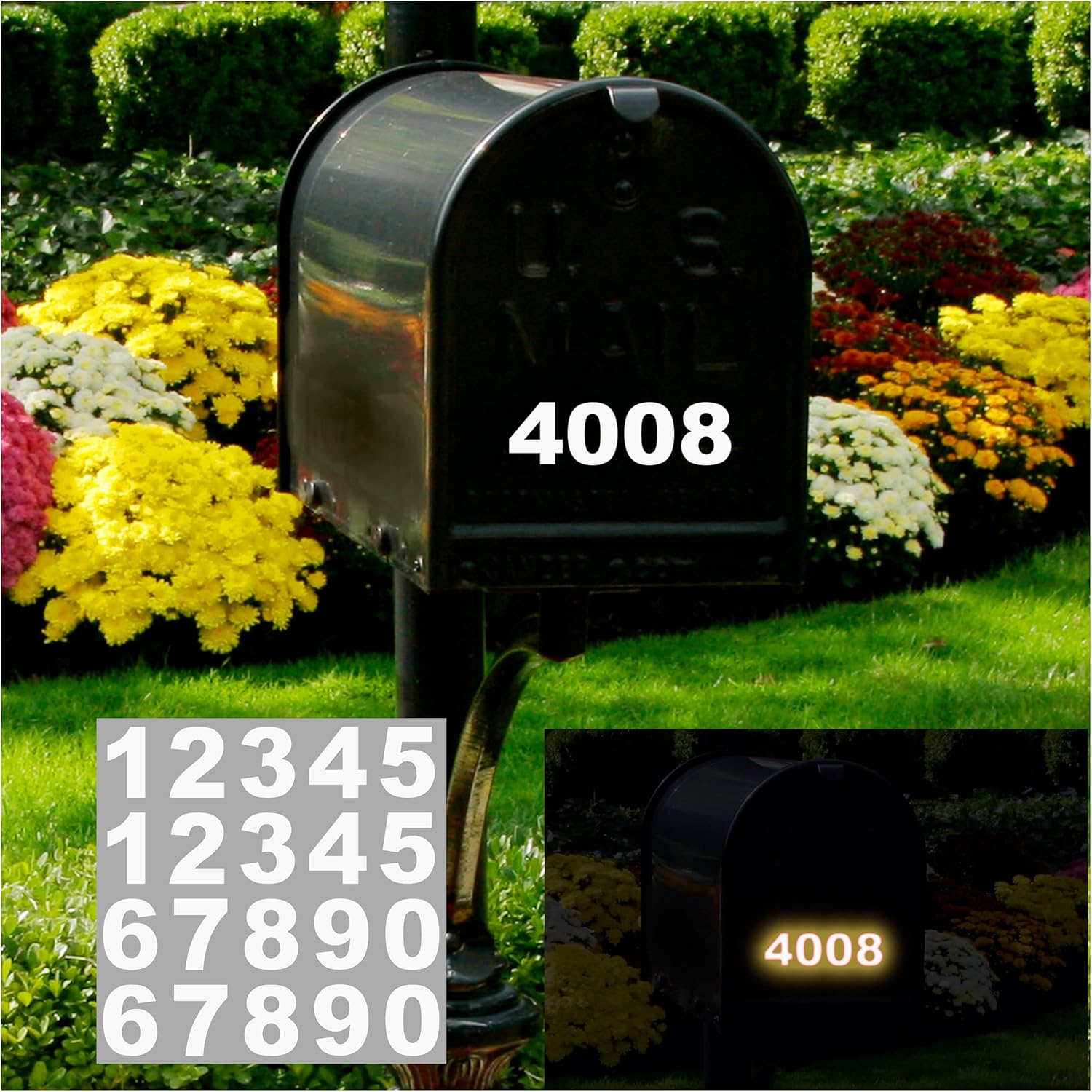 iSYFIX Reflective Vinyl Numbers Stickers,2 Inch Self Adhesive (2 Sets ...