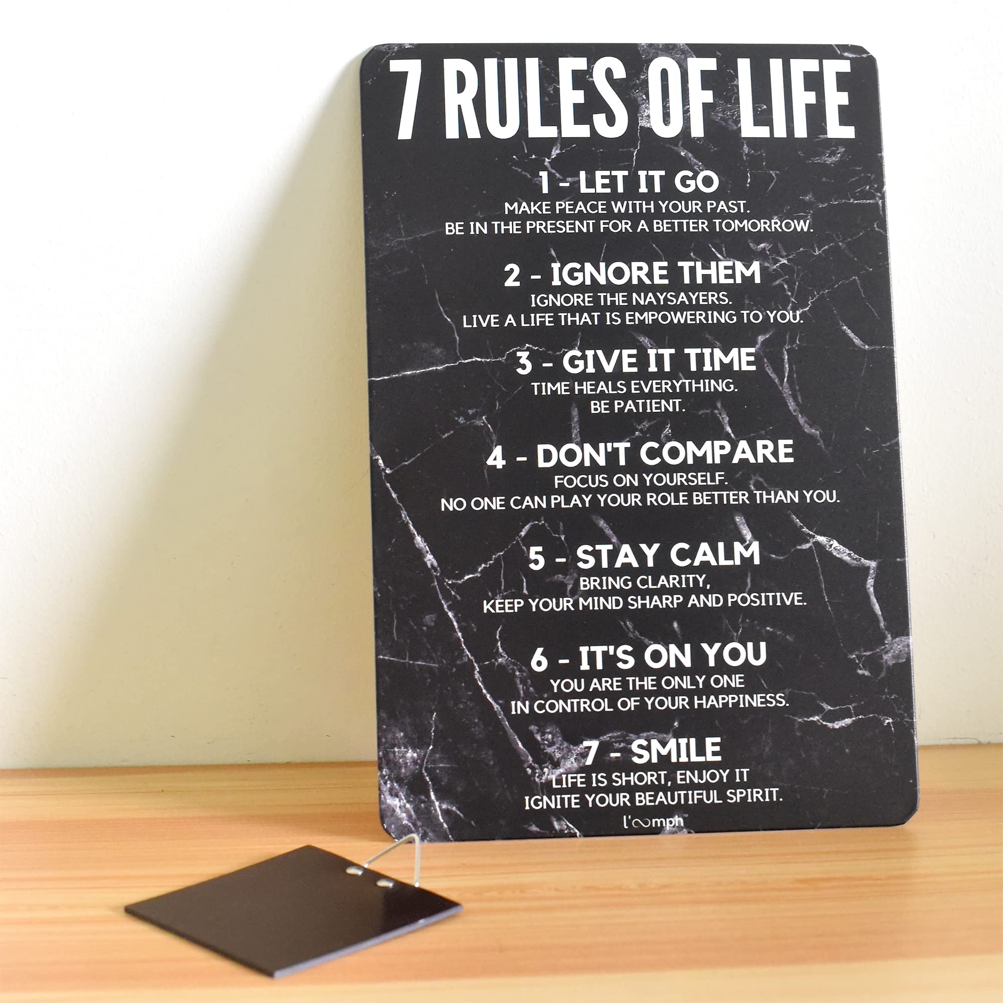 Buy Motivational 7 Rules of Life Affirmation Rules - metal for Office ...