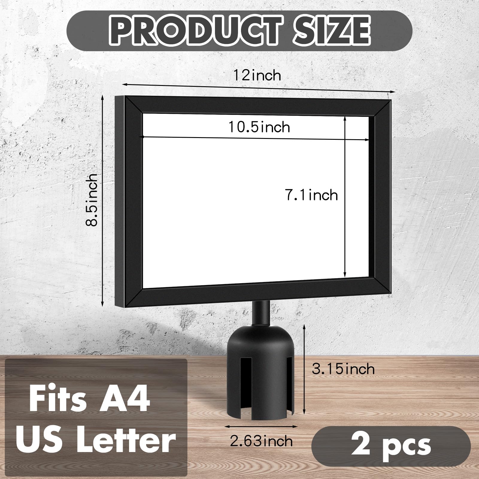Snapklik.com : Kigley 2 Pack Stanchion Sign Holder Portrait Top Stand ...