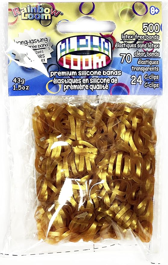 Amazon.com: Rainbow Loom® Alpha Bands for Alpha Loom: Gold Rubber Bands ...